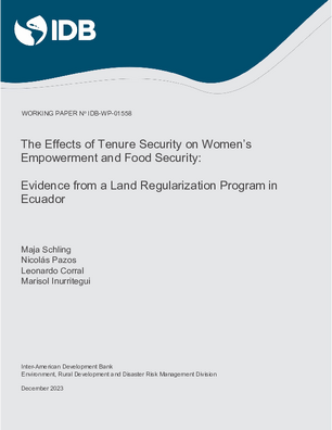 The Effects of Tenure Security on Women's Empowerment and Food Security ...